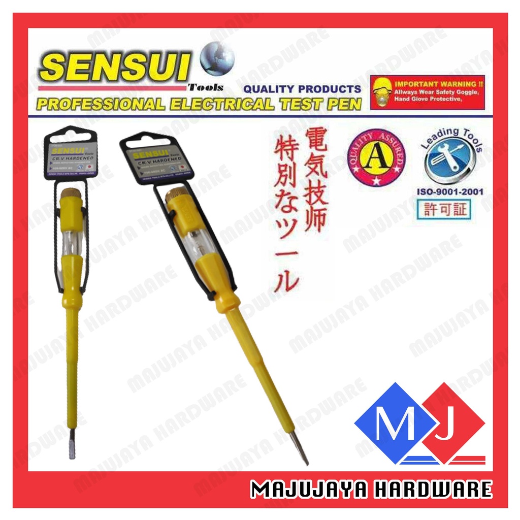 SENSUI Heavy Duty Pocket Test Pen Testpen Yellow ST35-665 Electrician ...