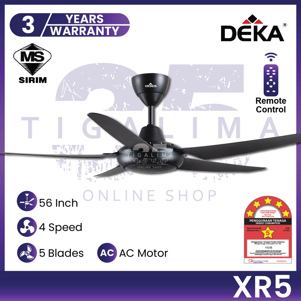 DEKA XR5 56Inch 5 Blades 4 Speed AC Motor with Remote Control Deka ...
