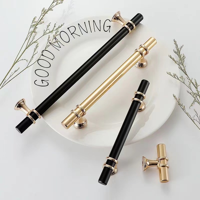 HITAM Cabinet Handles Gold Black Gold Black Drawer Pulls Modern ...