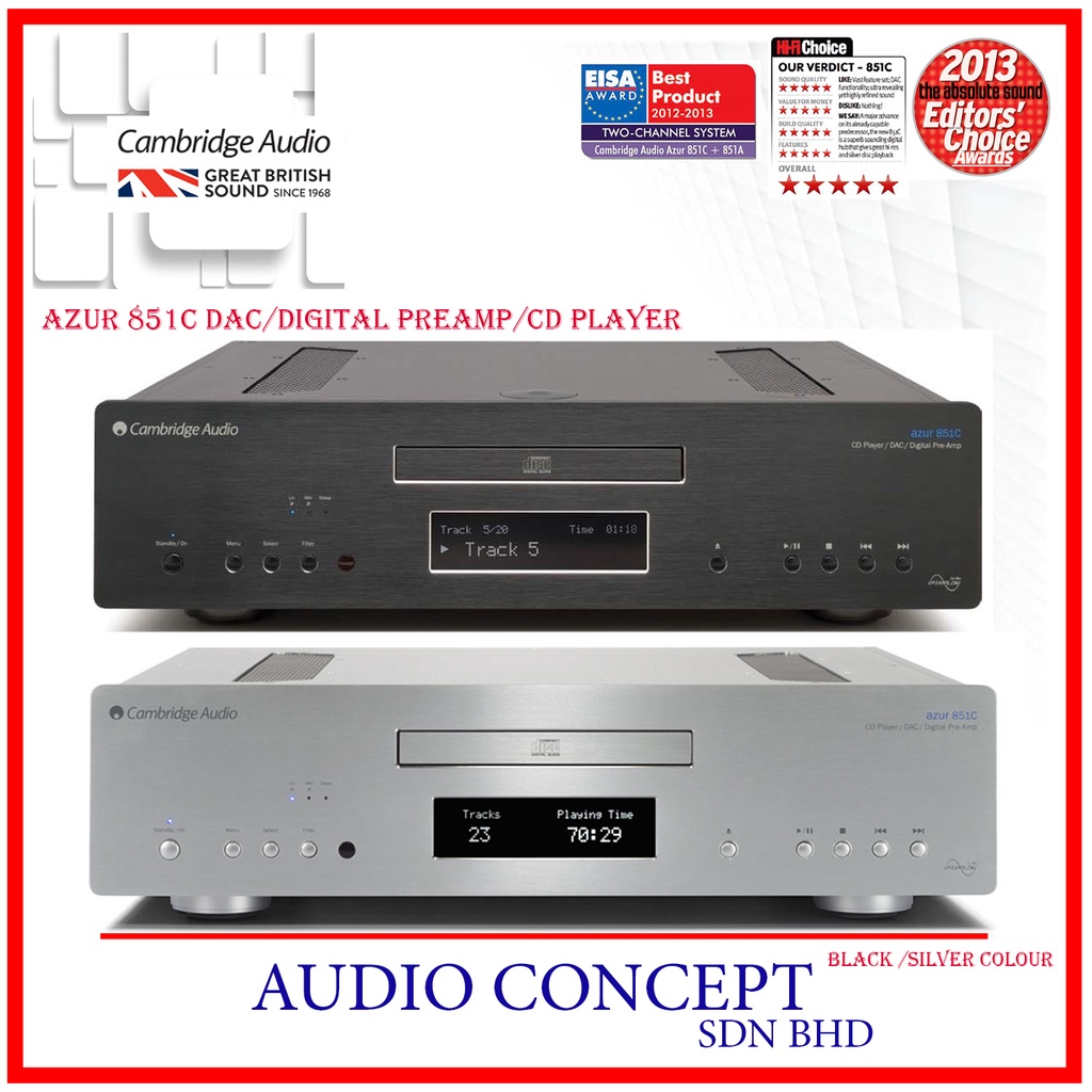 Cambridge Audio Azur 851C DAC/ digital Preamp/ CD Player (Silver/Black ...