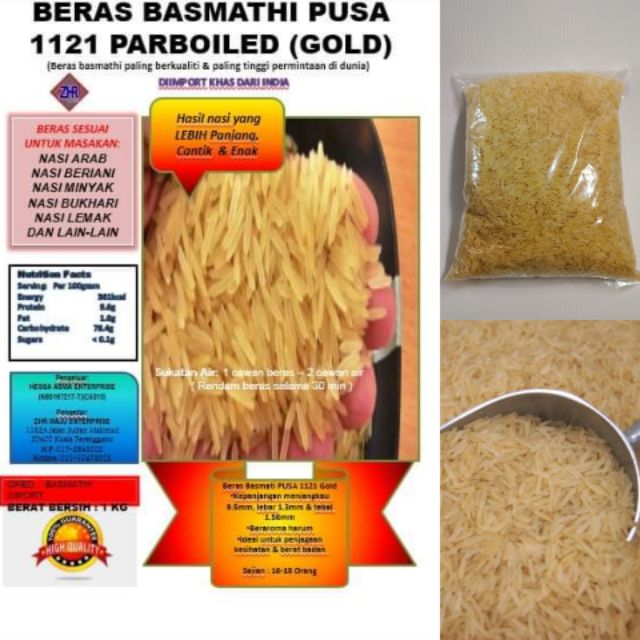 Beras Basmathi Pusa (Gold) 1kg | Shopee Malaysia