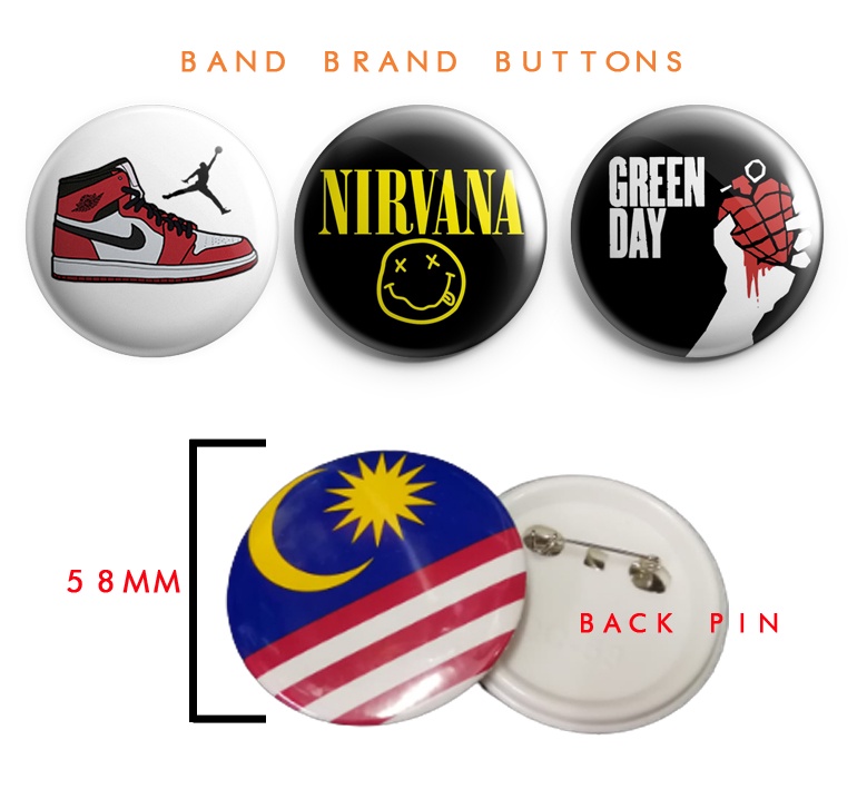 Big 58mm Button Badge Band VS Brand {No Minimum Order} | Shopee Malaysia