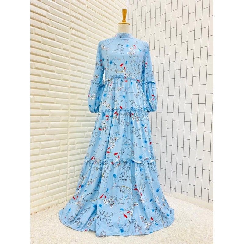 Jubah Dress bertingkat Floral Dress 4 Layer KAFTAN BLOUSE JUBAH FLORAL ...