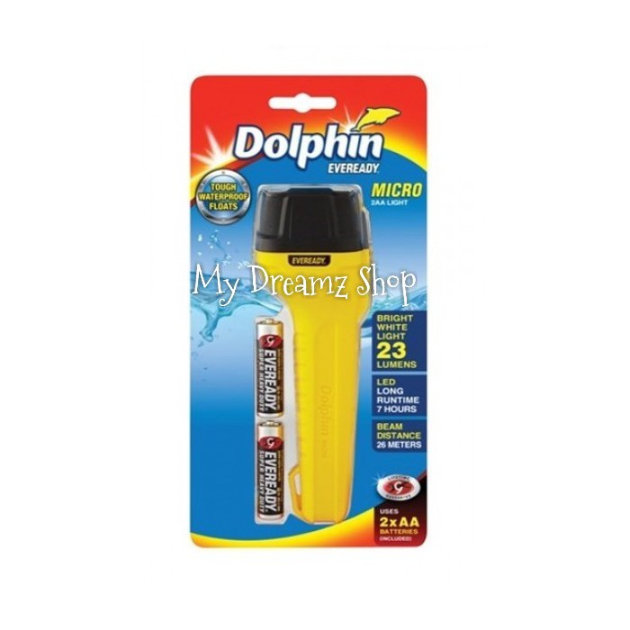 [100% Original] Eveready Dolphin Micro 2AA Waterproof Float 23Lumens ...