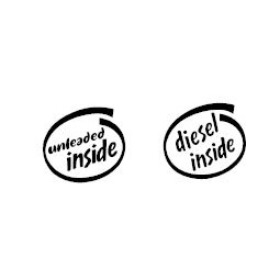 diesel inside or unleaded inside decal sticker car sticker 4.4in x 4in ...