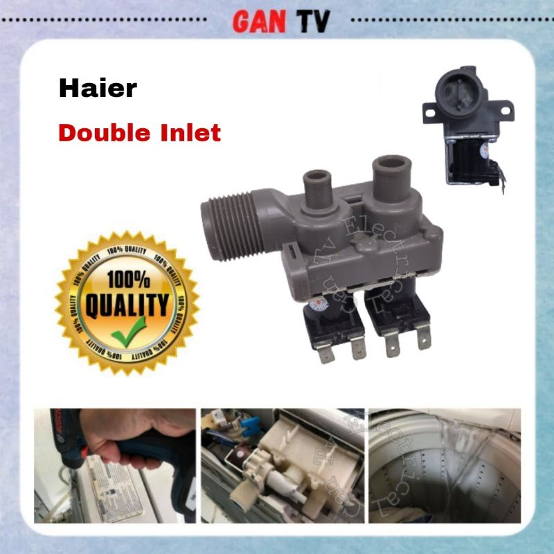 Heavy Duty Haier Washing Machine Double Water Inlet Feed Valve 2 Coil ...