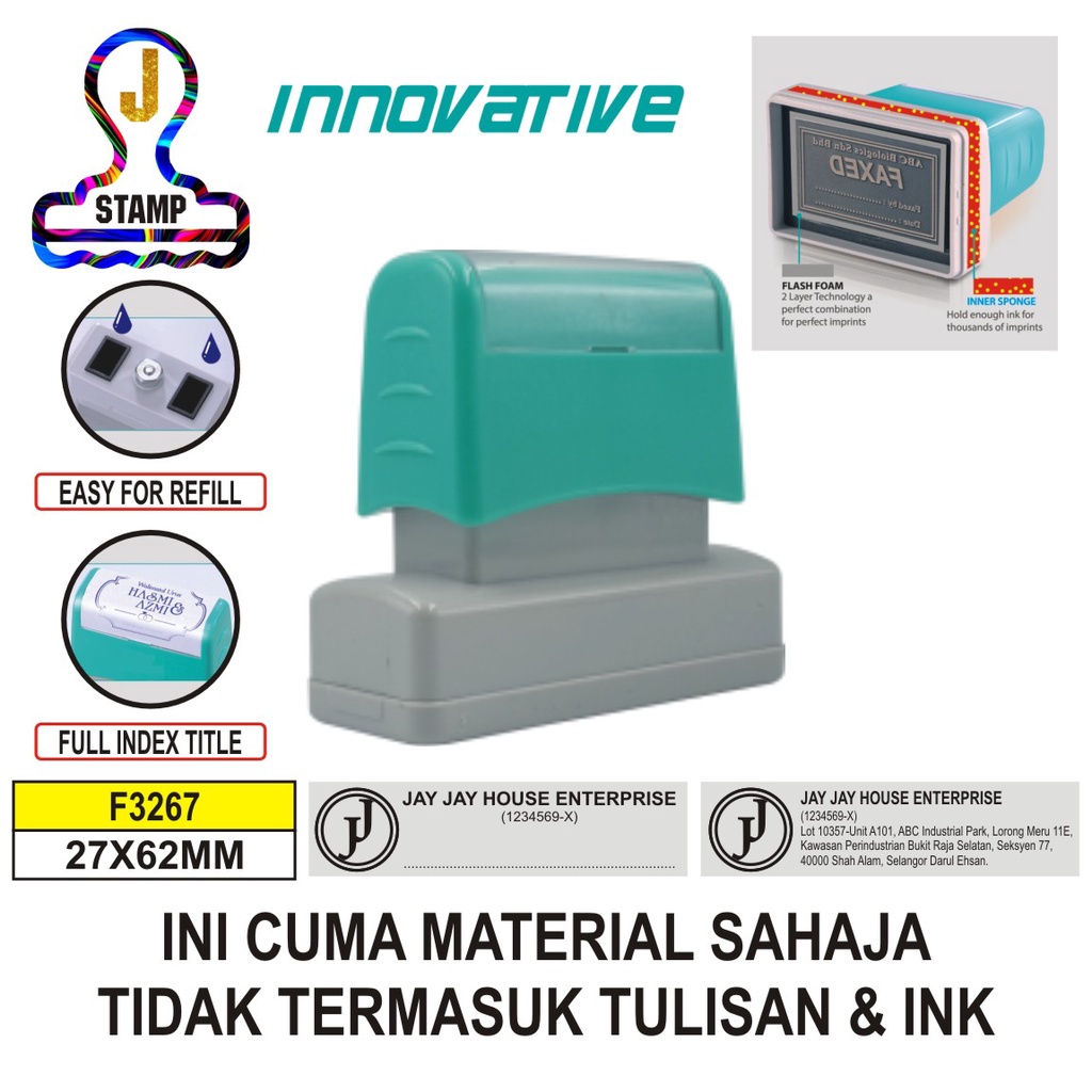 Stamp chop | flash stamp body set only (TIDAK TERMASUK TULISAN / MESIN ...