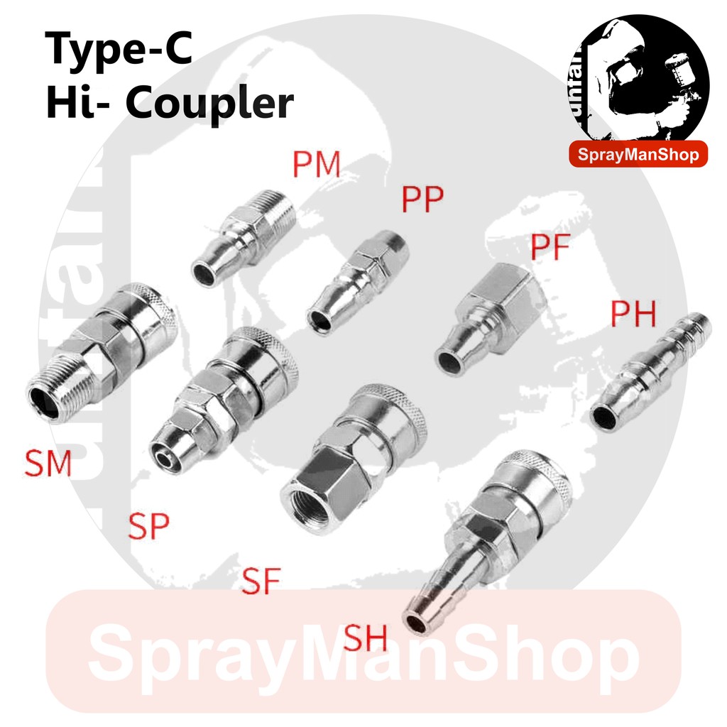 Compress Air Hi Coupler Pneumatic Air Tool Spray Gun Fitting Air ...