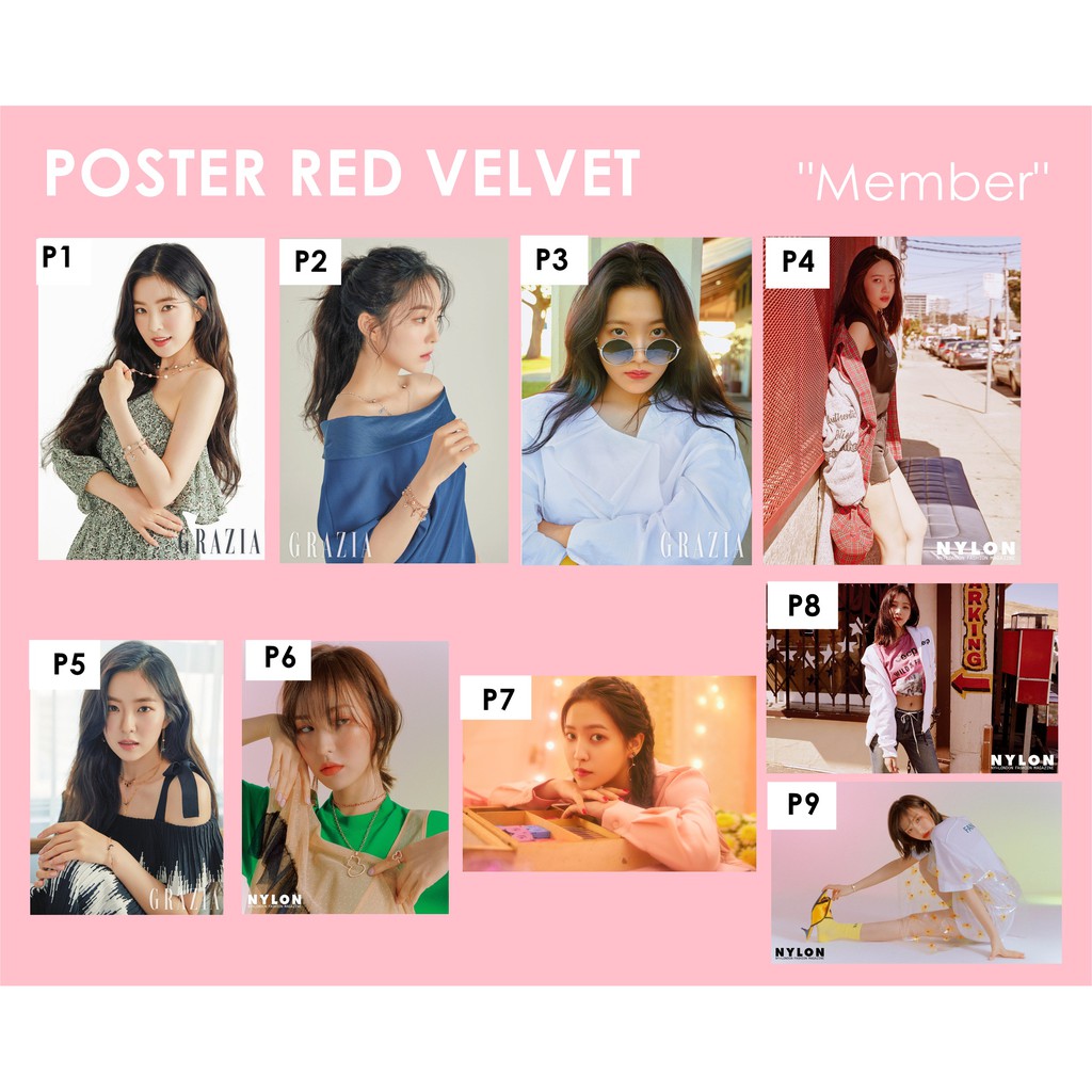 Red Velvet Poster Member Group Irene Seulgi Wendy Joy Yeri KPOP ...