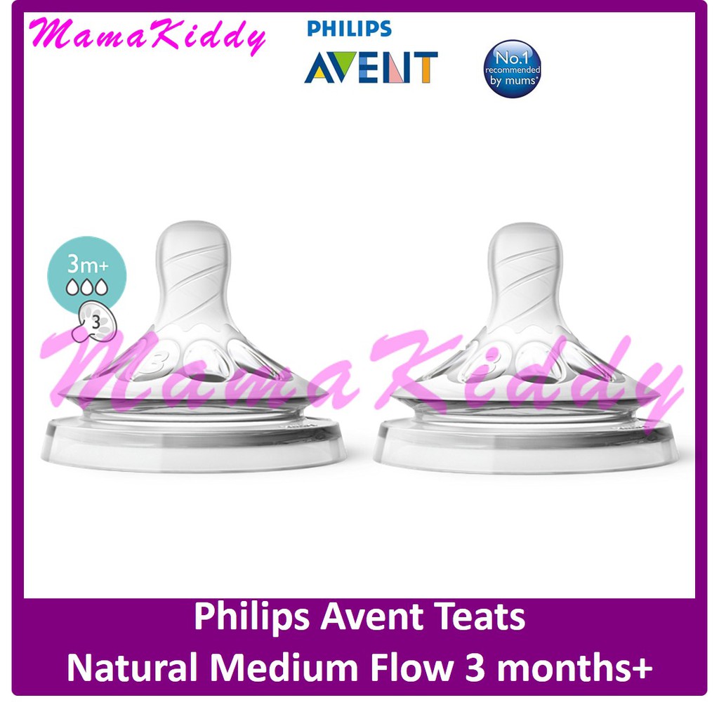Philips Avent Teats Natural Medium Flow 3 months | Shopee Malaysia