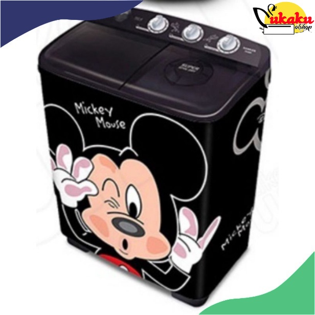 MESIN Mickey MOUSE 2-tube Washing Machine Sticker WALLPAPER | Shopee ...