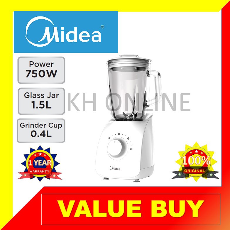 Midea Blender 1.5L Glass Jug (750W) (MBL-1190) | Shopee Malaysia