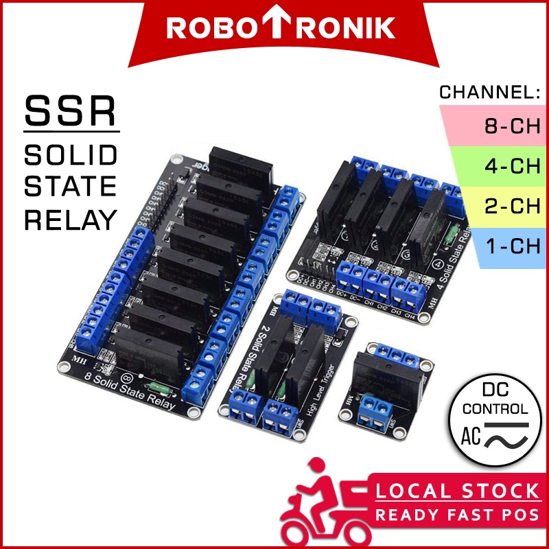 Solid State Relay (SSR) Board Module 5V, 1-CH 2 Channel 4 CH 8CH ...