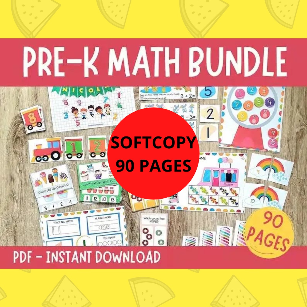 (PDF) worksheet pre-k mathematics bundles 90 pages SOFTCOPY | Shopee ...