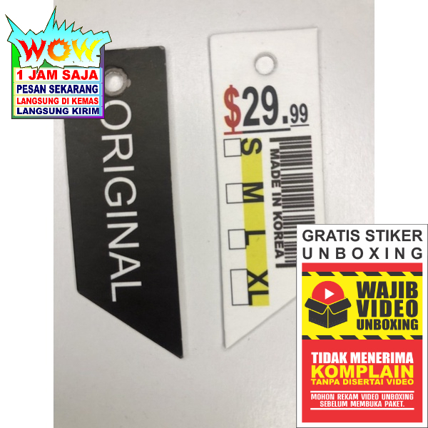 ORIGINAL SIZE LABEL TAG HANGTAG PREMIUM CO 1X SEND 600PCS | Shopee Malaysia