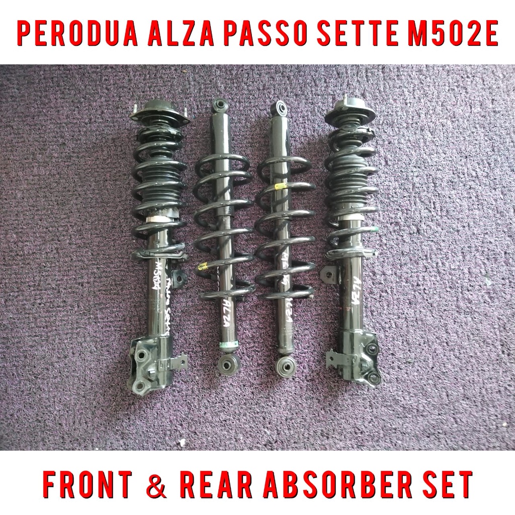 Perodua Alza Passo Sette M502E Front & Rear Absorber With Coil Spring ...
