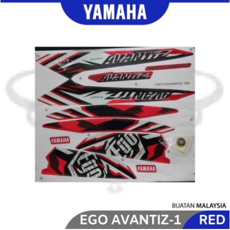 YAMAHA Ego Avantiz Body Cover Set Coverset Sticker Strike Stripe Ego Avantiz Black Grey Hitam ...