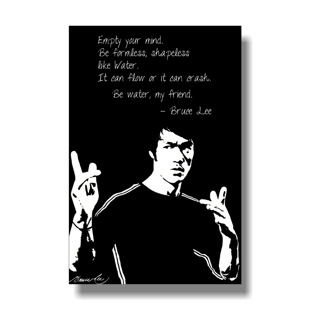 Modern Motivational Wall Art Inspirational Quotes Decor Bruce Lee Motto ...