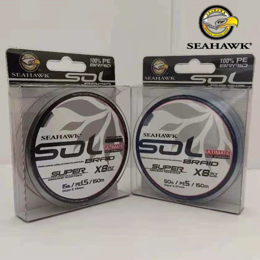 SEAHAWK SOL X8 BRAIDED LINE 150M ( 100% PE BRAID ) | Shopee Malaysia