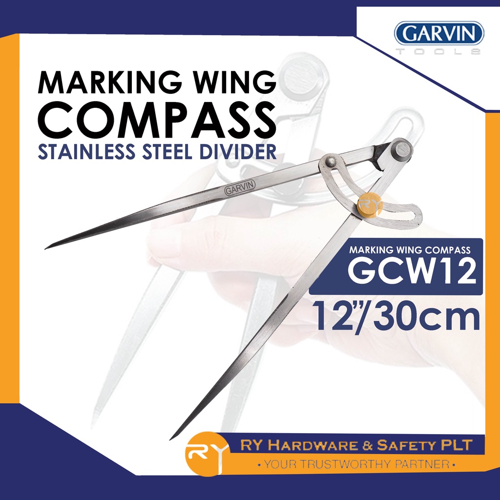 GARVIN | MARKING WING COMPASS CIRCLE STEEL DIVIDER | PEMBAHAGI DAN KOMPAS UNTUK KERJA UKURAN ...