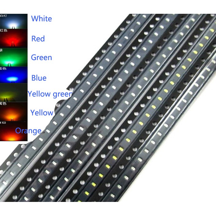 100pcs 0603 SMD LED Red/White/Blue/Green/Orange/Yellow SMT Light ...