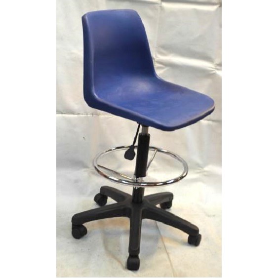 High Stool with backrest, easily cleaned polypropylene seat, height ...