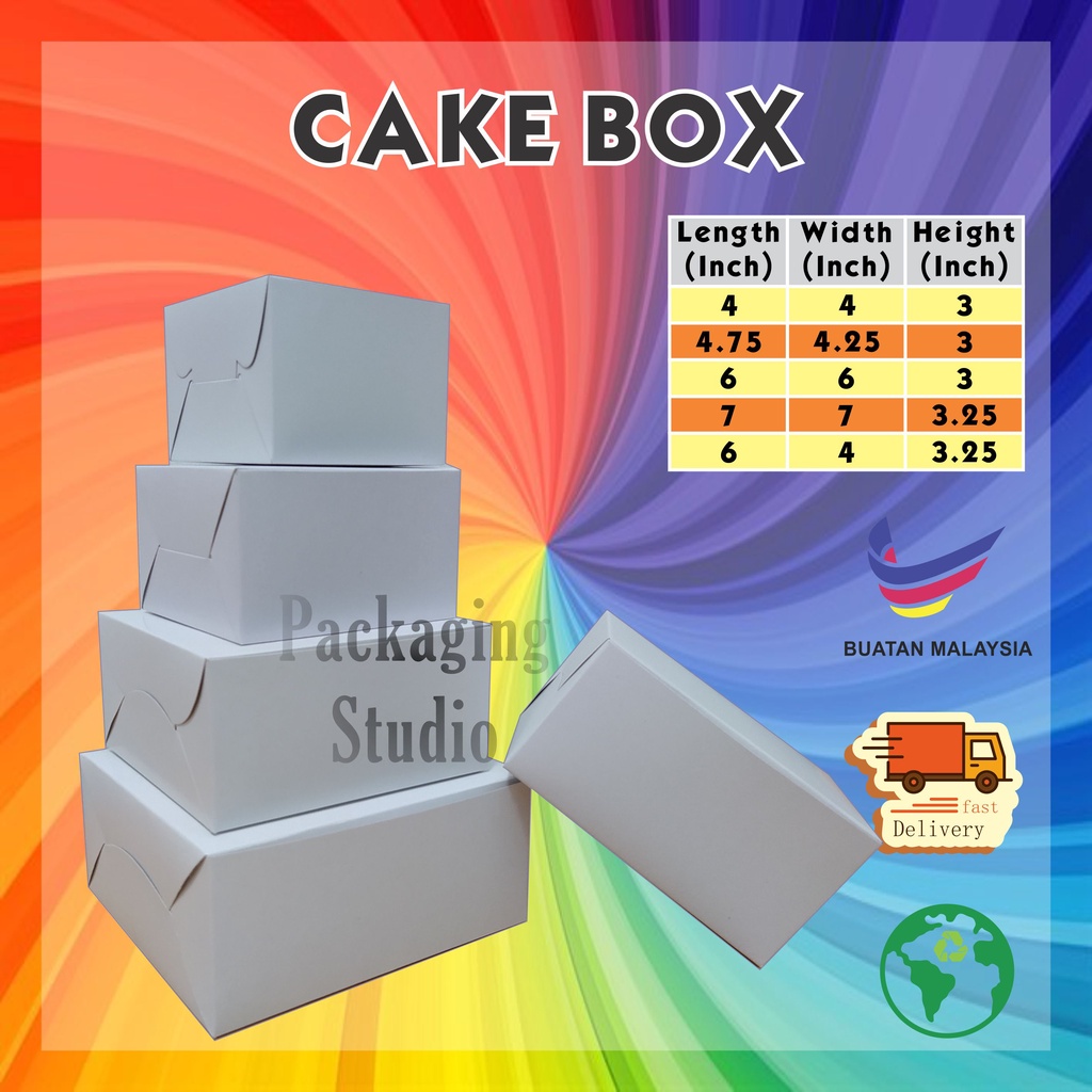 10PCS CAKE BOX ; KOTAK KEK ; KOTAK KUIH TALAM ; KOTAK PUFF ; PIZZA BOX ...
