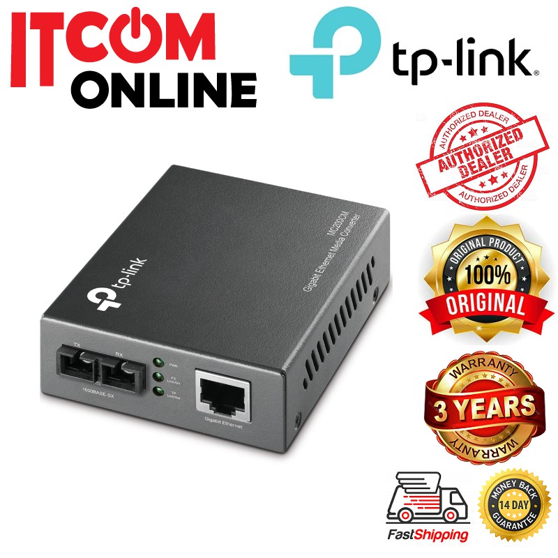 TP-LINK GIGABIT TO SC FIBER MULTI MODE MEDIA CONVERTER (MC200CM ...