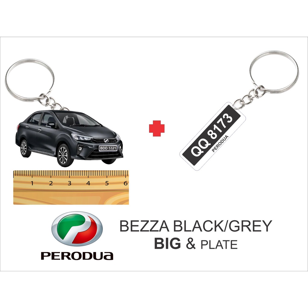 Perodua Bezza grey keychain 2D | Shopee Malaysia