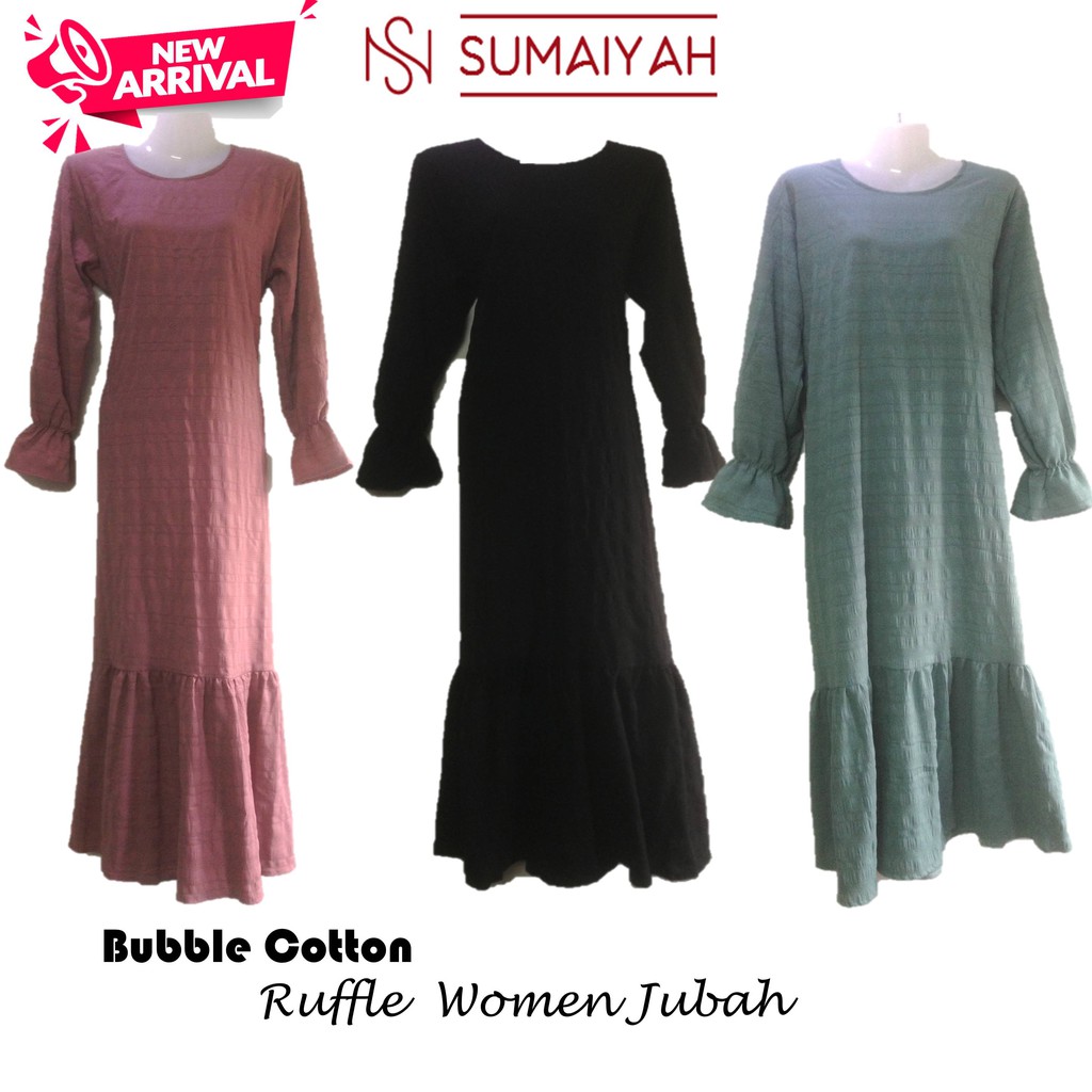 Bubble Cotton Jubah Ropol Wanita dewasa perempuan | muslimah women ...