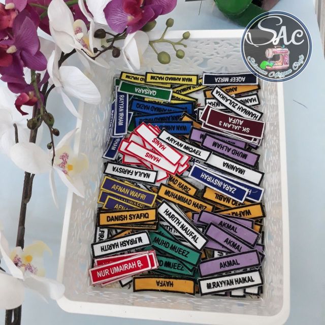 Nametag Sulam Sekolah /Tanda nama (1set 5pcs RM10 - Rm17) | Shopee Malaysia