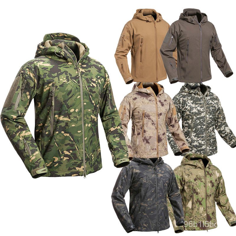 Shark Skin Soft Shell Tactical Military Jacket Men Fleece Waterproof ...