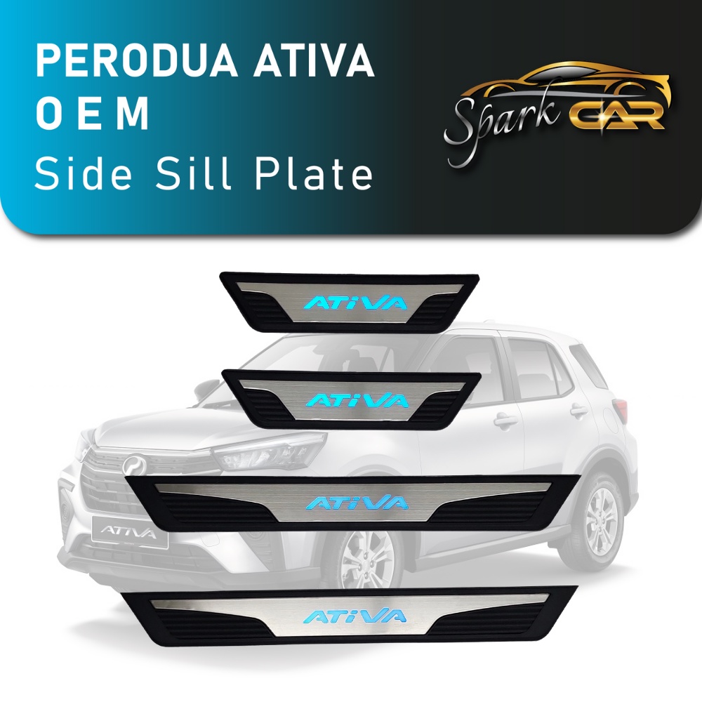 PERODUA Ativa Car Side Sill Step Plate with Blue Light LED | Shopee ...