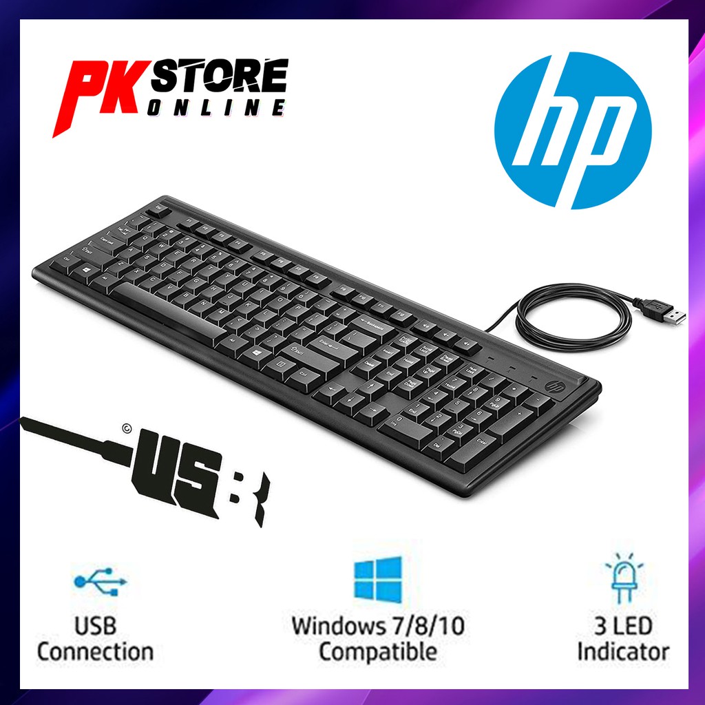 HP USB WIRED KEYBOARD 100 ORIGINAL ALL THE KEY DESIGNED OF COMFORT ...