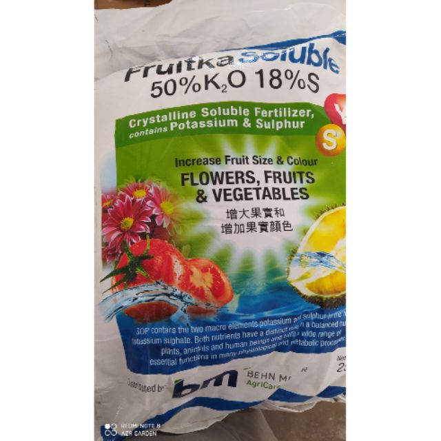 Baja Bunga Dan Buah Fruitka Soluble High K 50 & 18% S 25 Kg | Shopee ...