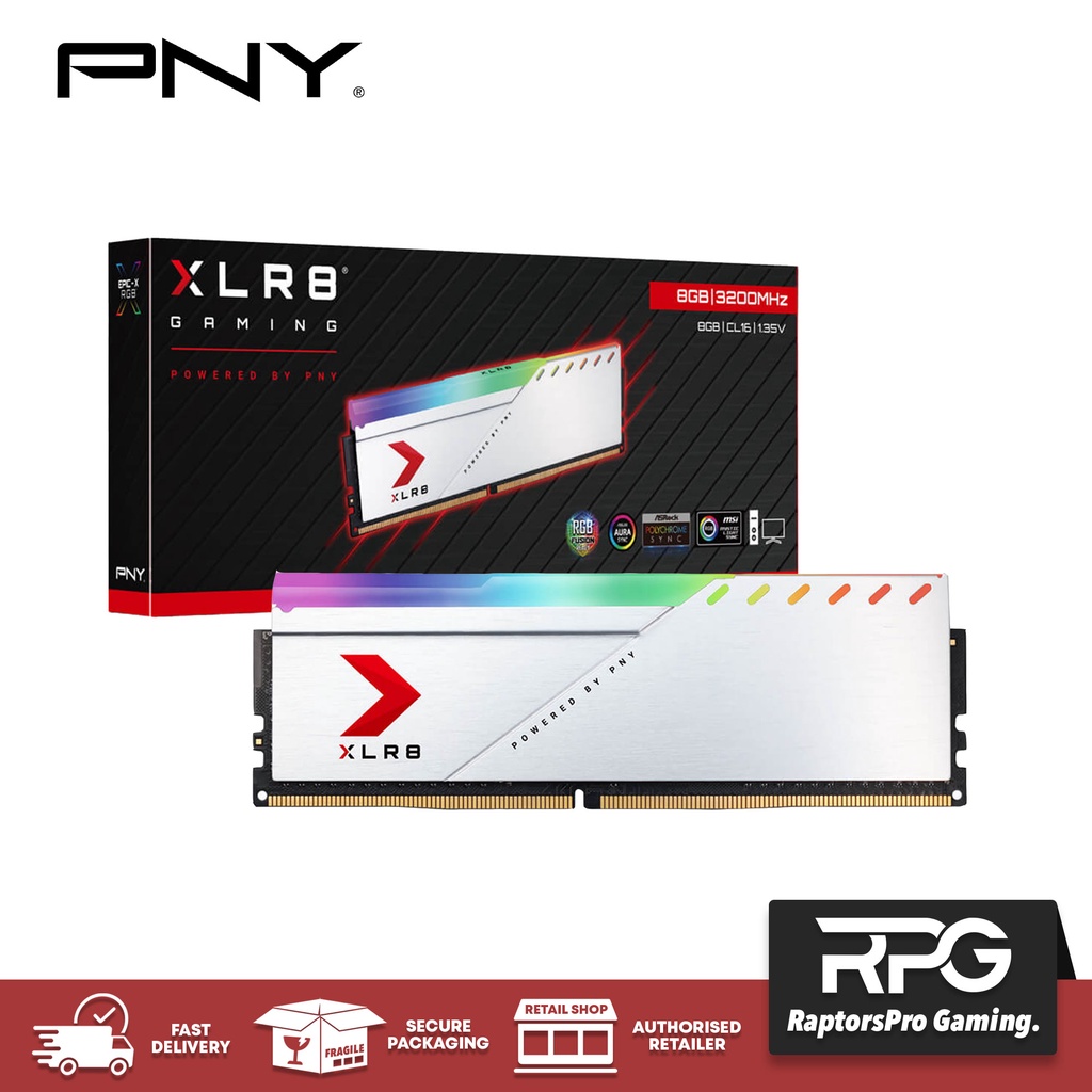 (READY STOCK) PNY XLR8 RGB DDR4 Silver 3200MHz Desktop Memory | Shopee ...