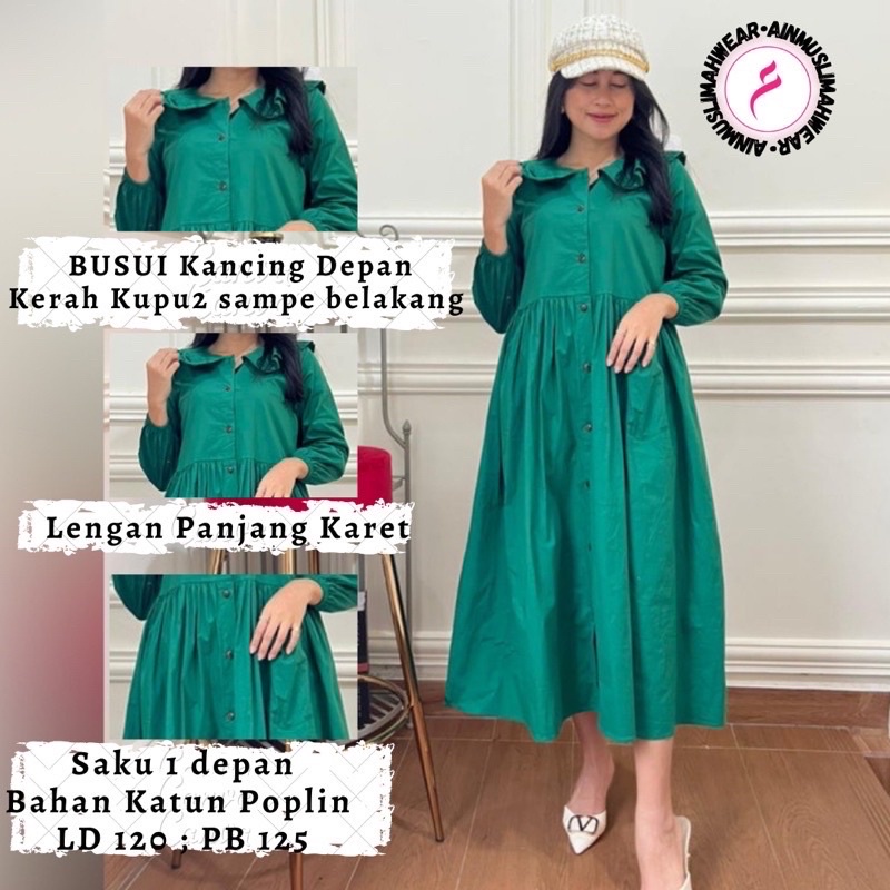 KATUN Premium Cotton JUMBO Pregnant DRESS GAMIS (POPLIN MIDI DRESS ...
