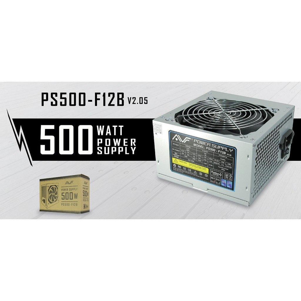AVF ATX PS500-F12BN POWER SUPPLY WITH POWER CORD | Shopee Malaysia
