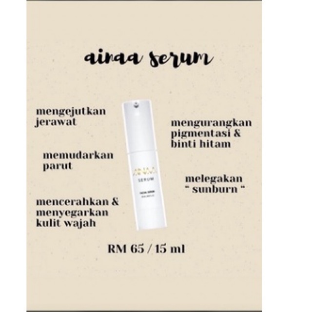 AINAA SERUM BY AINAA BEAUTY | Shopee Malaysia