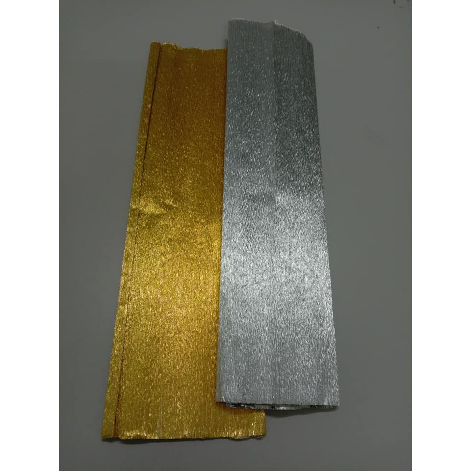Kertas bunga tebal timah kilat / Gold crepaper 45cm x 50cm | Shopee ...