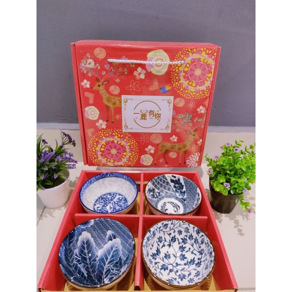 Bowl set with beautiful gift box- soup bowl / rice bowl | Shopee Malaysia