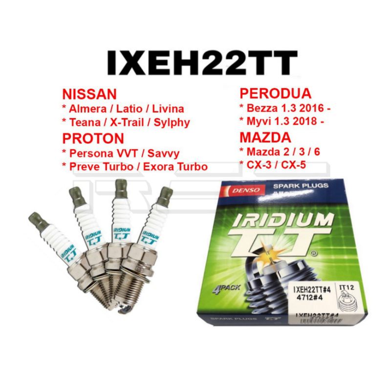 IRIDIUM Spark Plug For Perodua Bezza,Myvi DN20,Nissan,Mazda,Proton ...