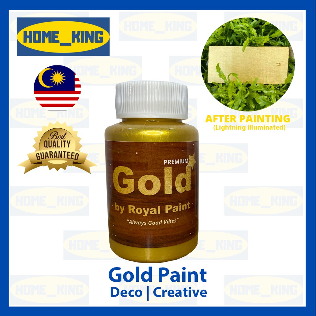 Home King (40gm/140gm) Gold Paint Water Based Gold Color [Color Emas ...