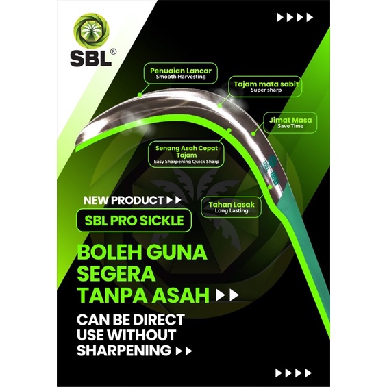 SBL M222A Premium Oil Palm Harvesting Sickle PRO Sabit sawit premium ...