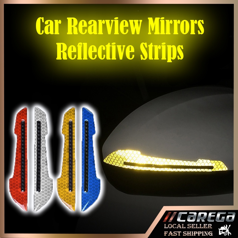 Car Rearview Mirror Reflective Sticker Safety Warning Tape Car Side ...