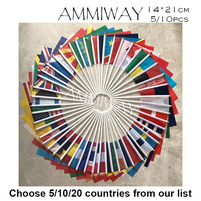 14x21cm Choose 5pcs 10pcs 20 pcs Countries Hand Flags You Want National ...