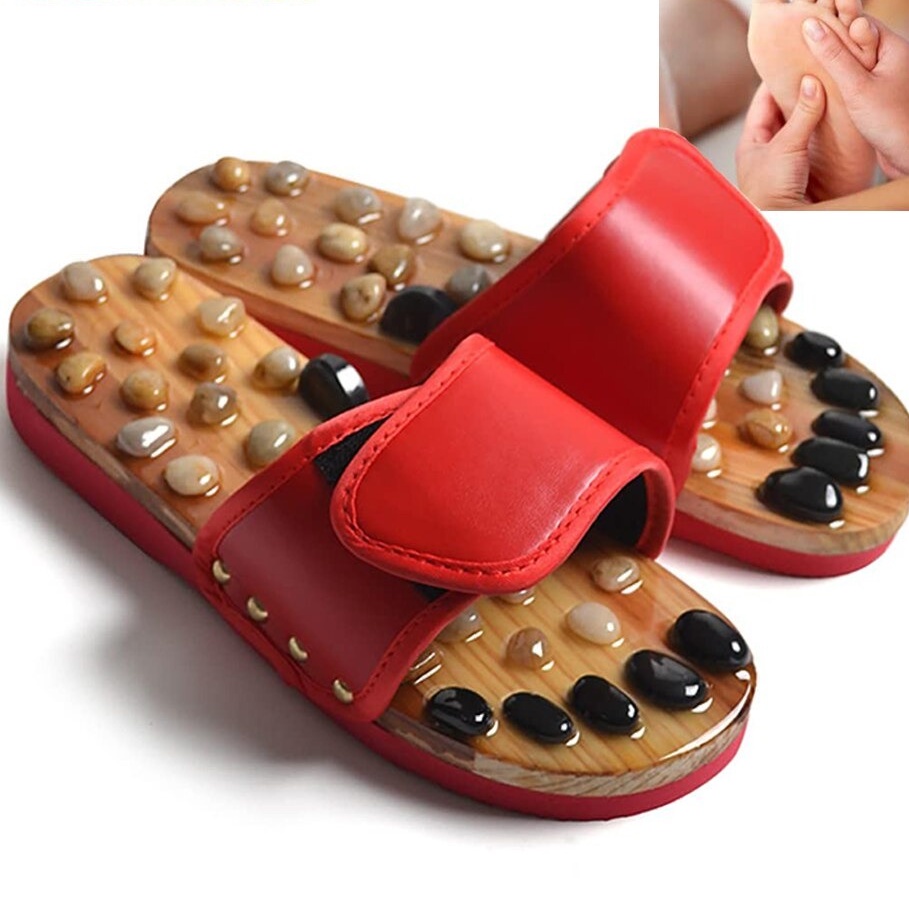 Acupressure Massage Slippers Stone Therapeutic Reflexology Sandals Foot ...