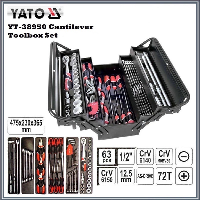 YATO YT-38950 PROFESSIONAL CAMTILEVER TOOL BOX | Shopee Malaysia