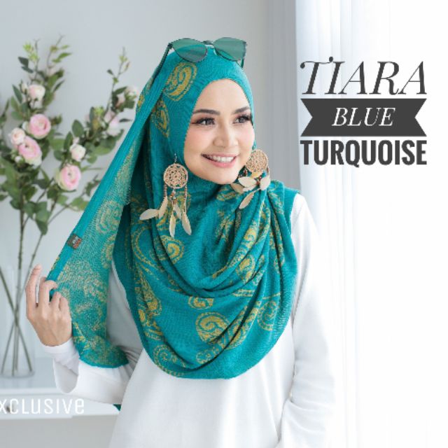 INSTANT SHAWL KNITTED FOR TRAVELLER IRONLESS TIARA BLUE TURQUOISE ...