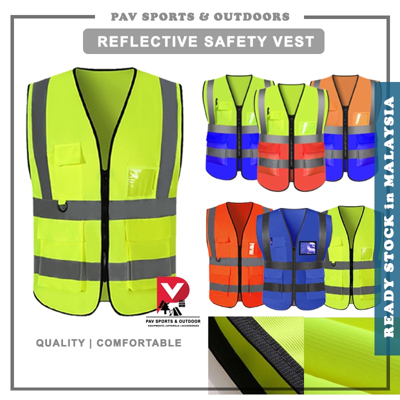 Safety Vest Reflective Jacket Strip Protective Suit Pocket Clothing ...